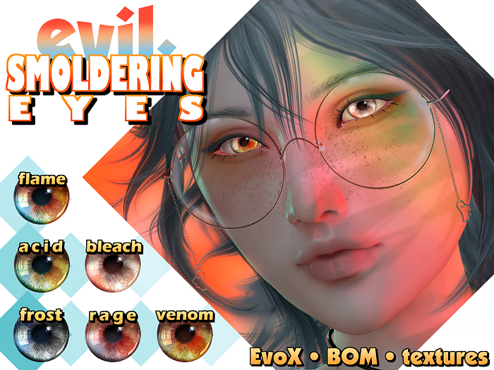 Second Life Marketplace - evil. Smoldering Eyes (EvoX, BoM, Textures)